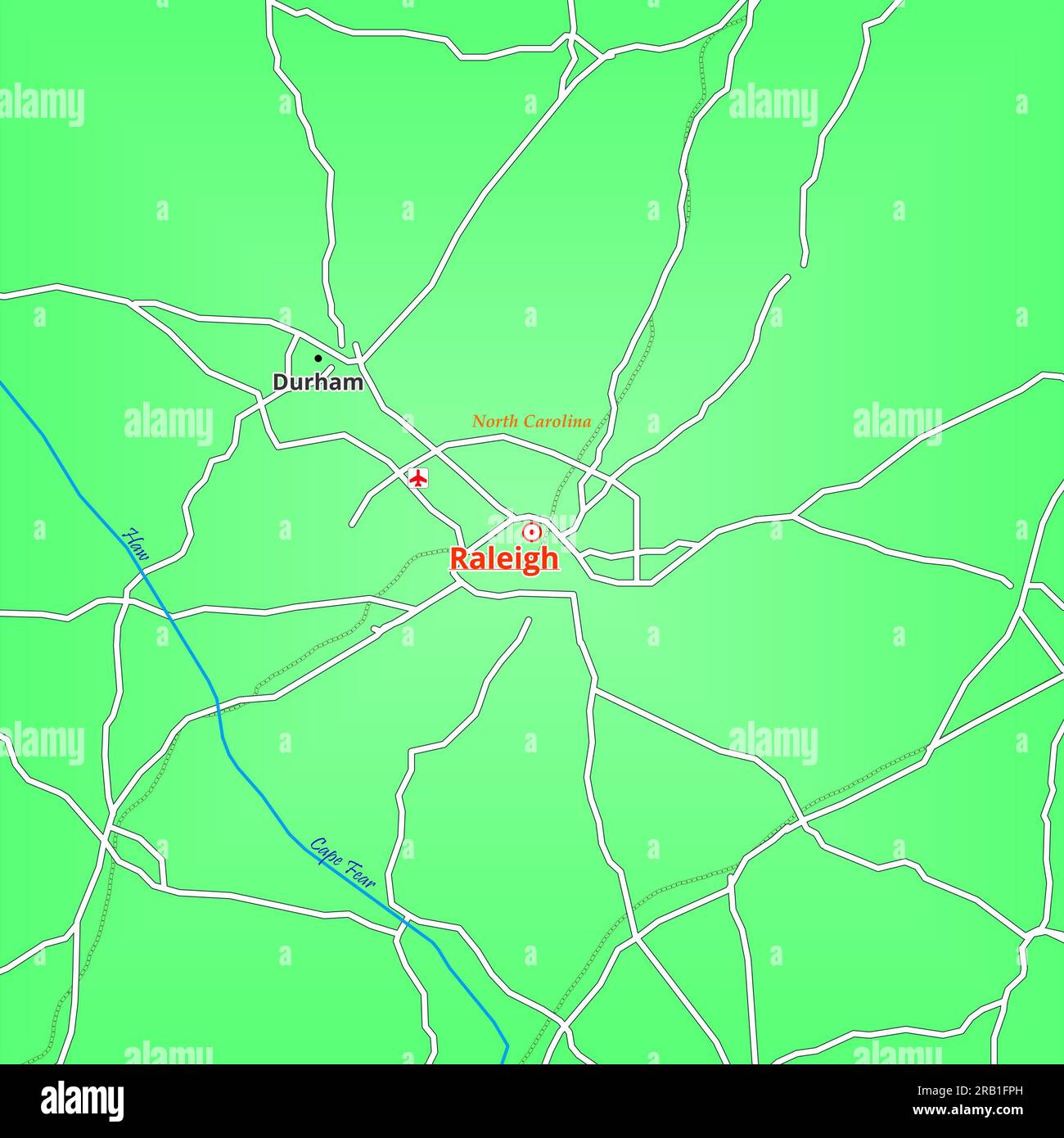 Map of Raleigh City in United States of America Stock Photo - Alamy