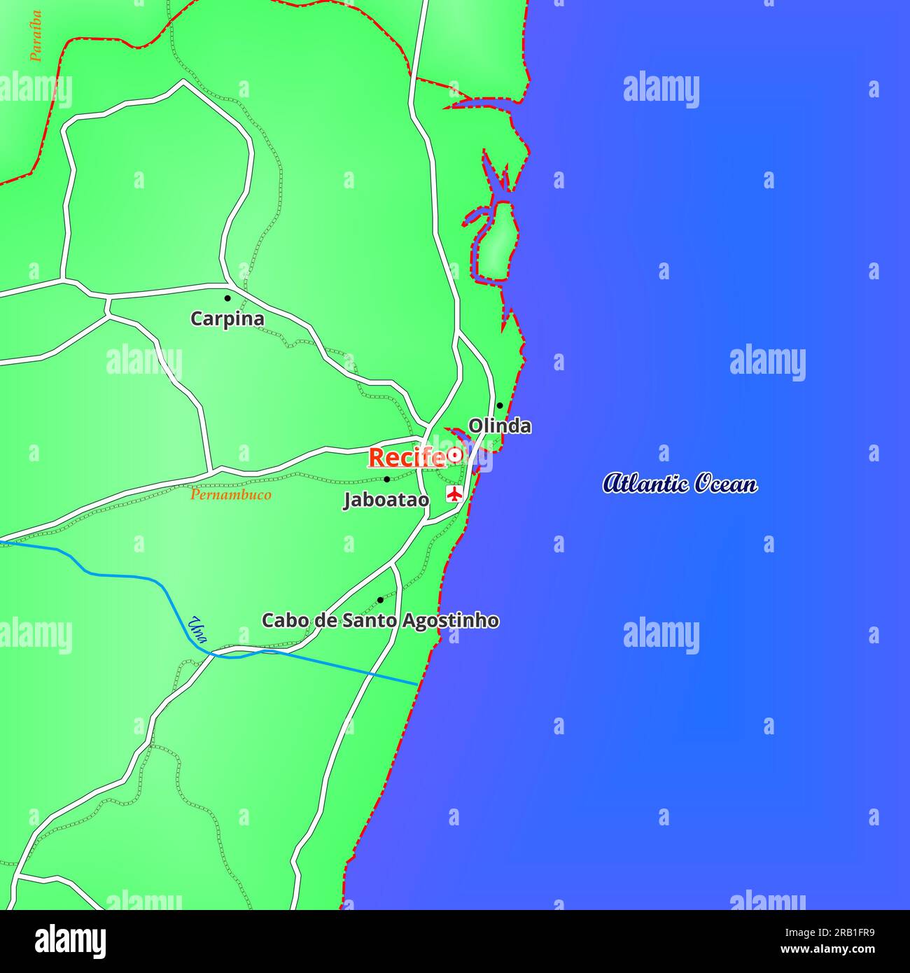 Map of Recife City in Brazil Stock Photo - Alamy