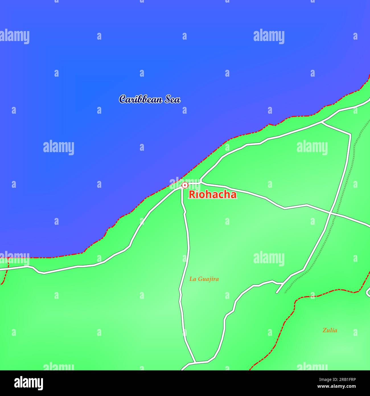 Map of Riohacha City in Colombia Stock Photo - Alamy