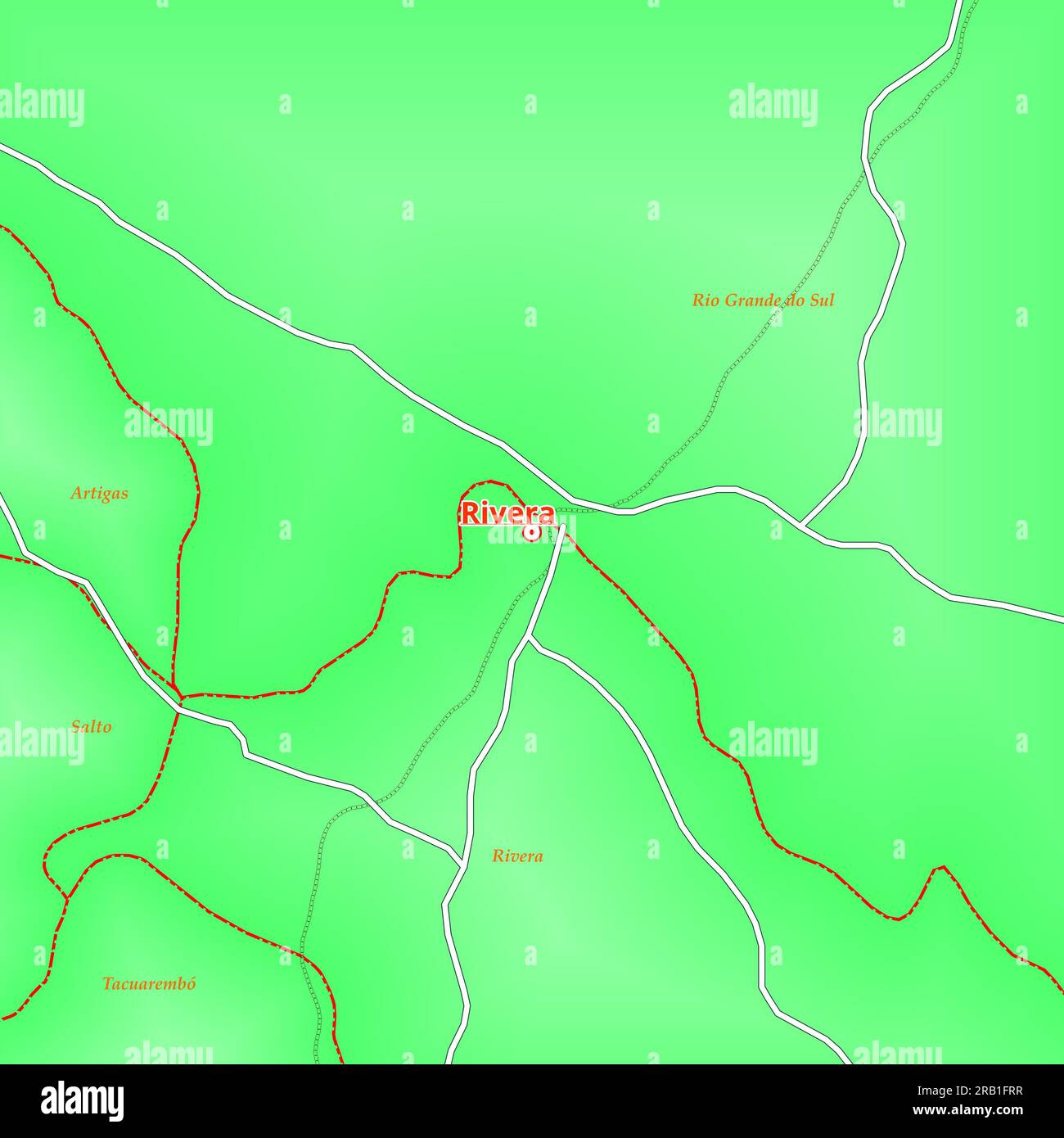 Map of Rivera City in Uruguay Stock Photo - Alamy