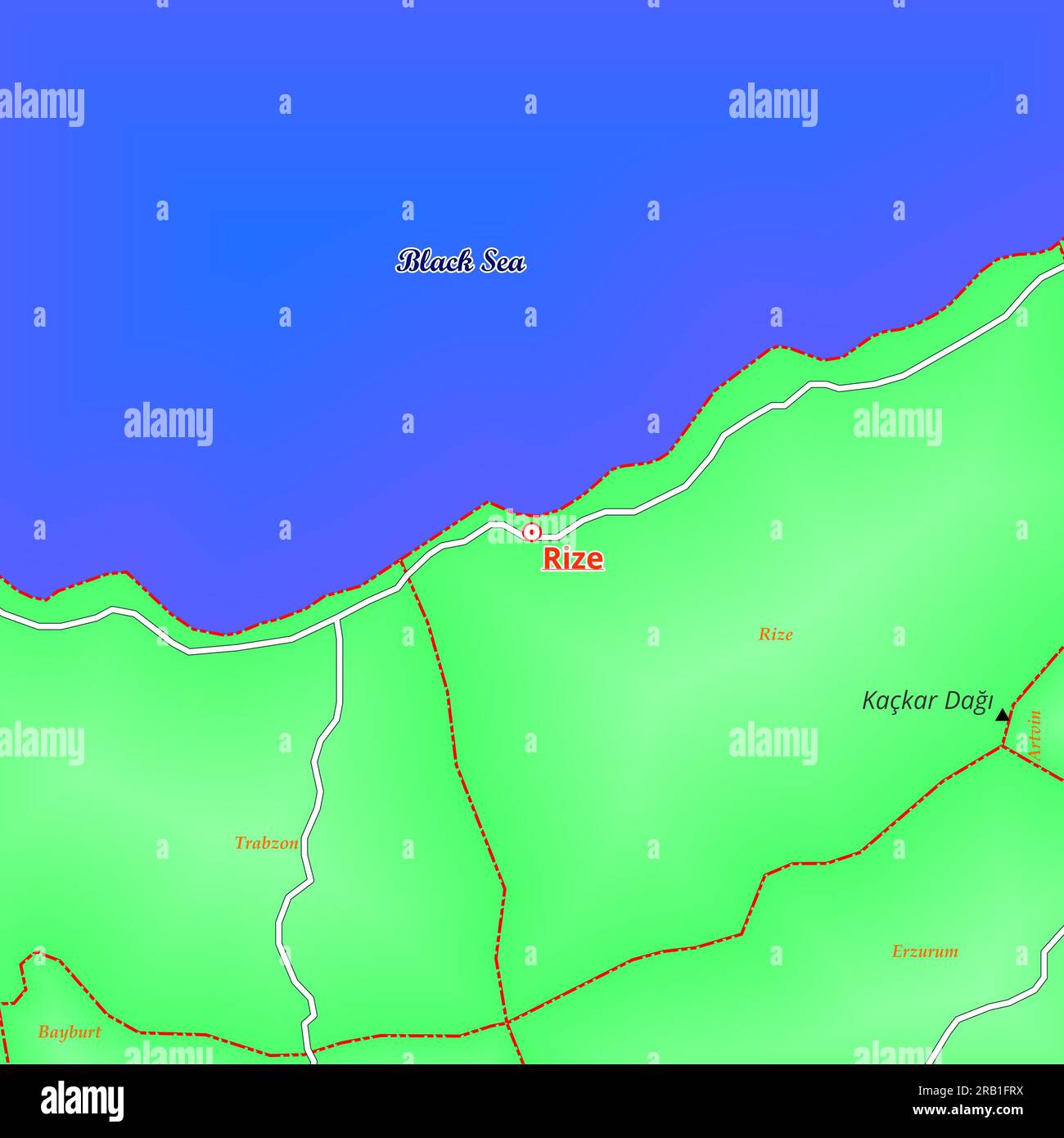 Map of Rize City in Turkey Stock Photo - Alamy