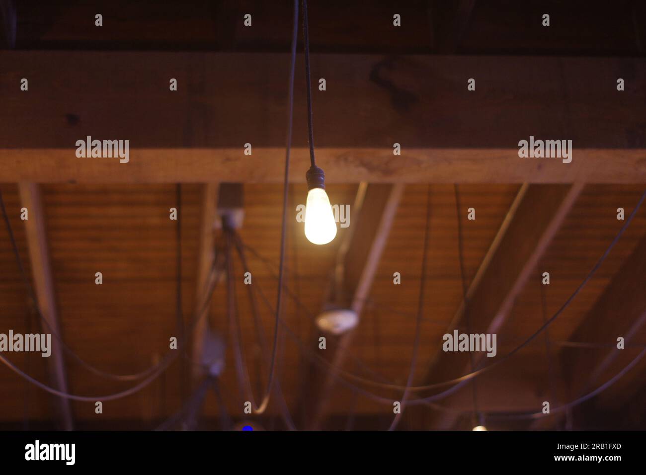 VINTAGE LIGHT BULBS IN A LOCAL RESTAURANT Stock Photo - Alamy
