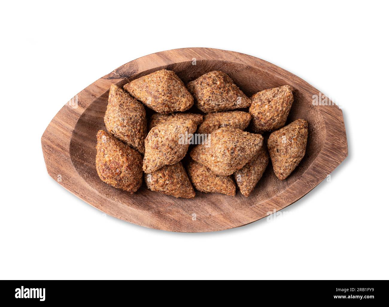 Traditional arabic fried tiny kibbeh. Typical brazilian snack isolated ...