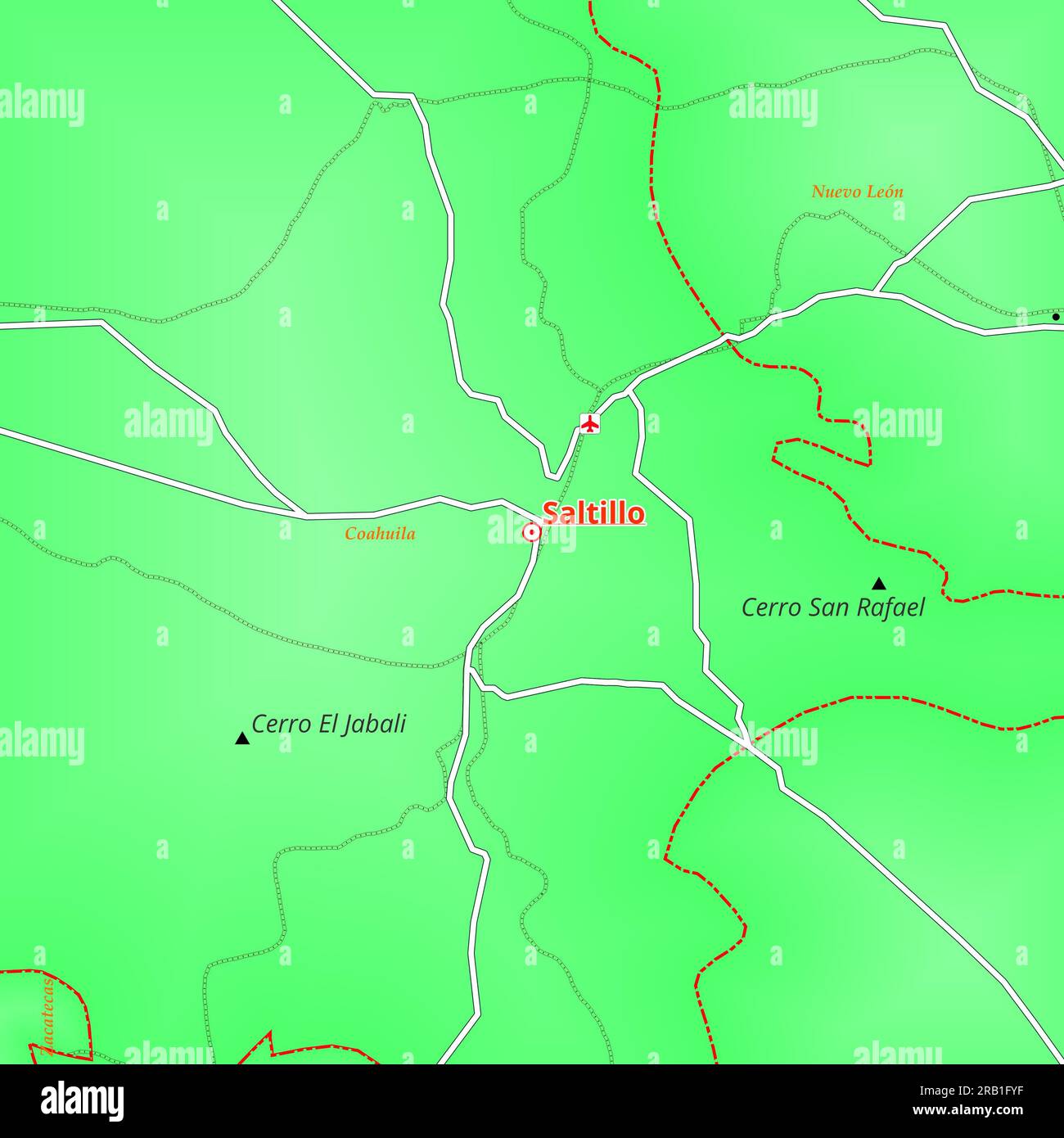 Map of Saltillo City in Mexico Stock Photo - Alamy