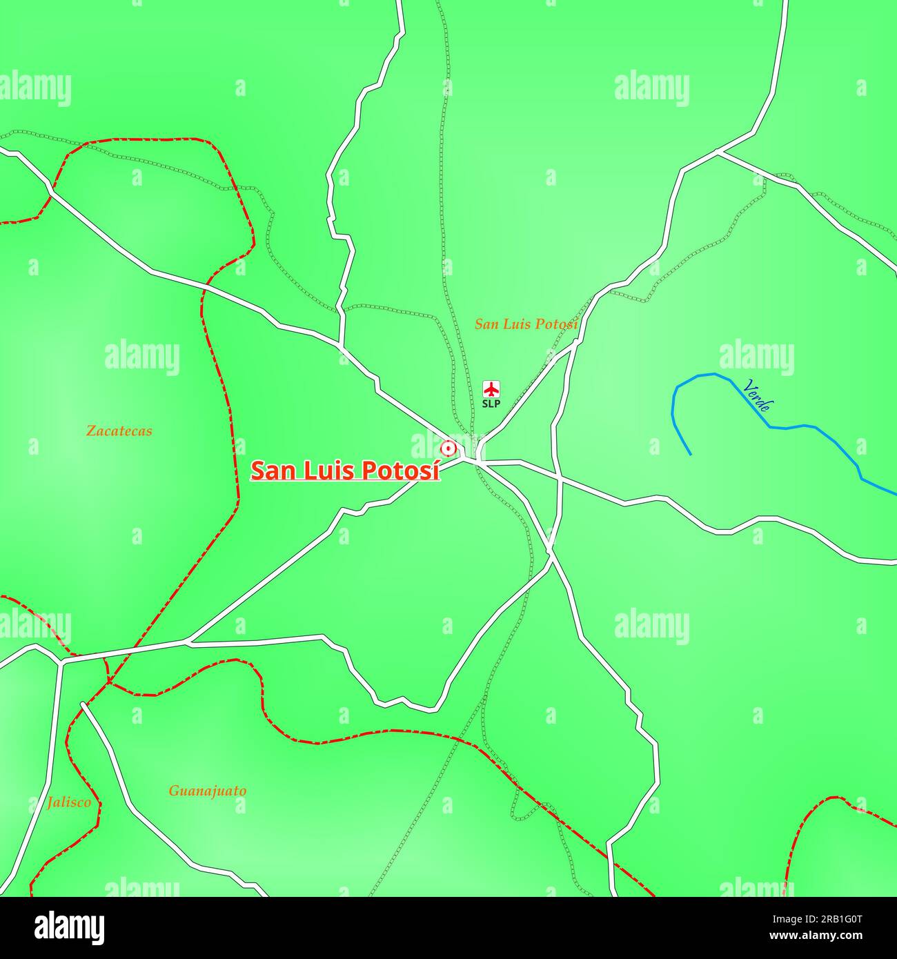 Map of San Luis Potosí City in Mexico Stock Photo - Alamy