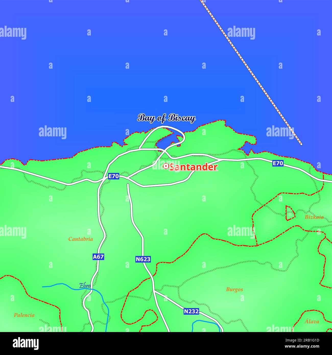 Map of Santander City in Spain Stock Photo - Alamy
