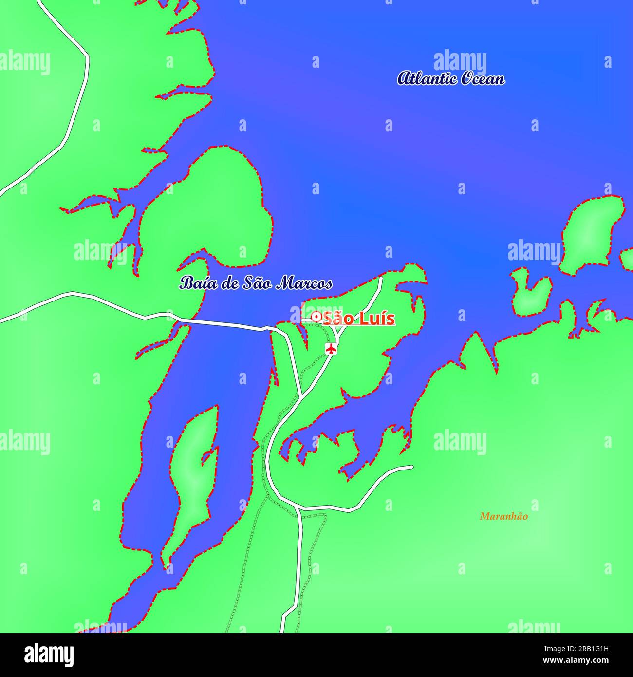 Map of São Luís City in Brazil Stock Photo - Alamy