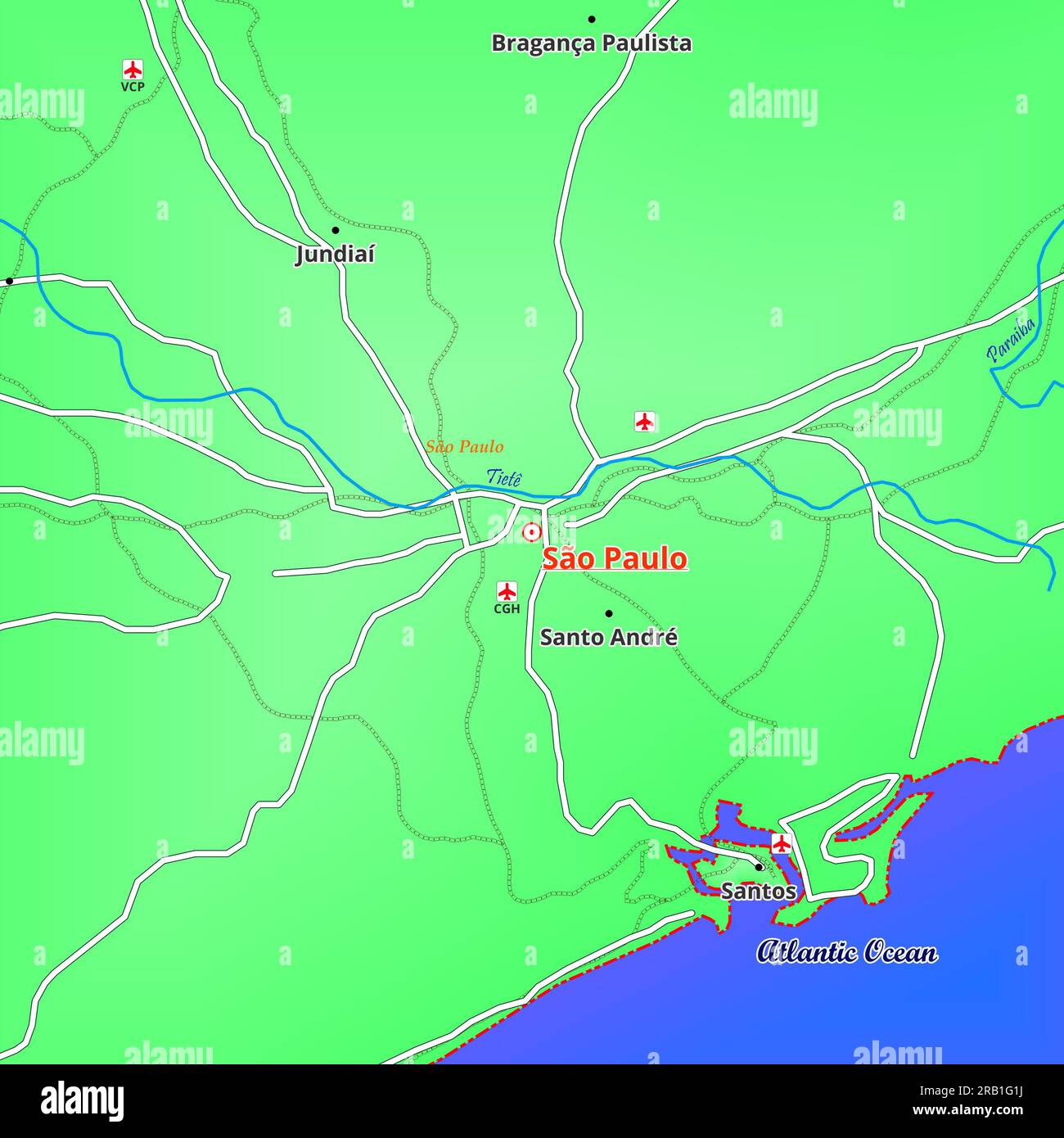 Sao paulo map simple hi-res stock photography and images - Alamy