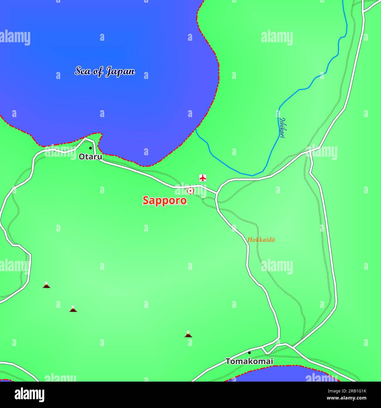 Map of Sapporo City in Japan Stock Photo - Alamy