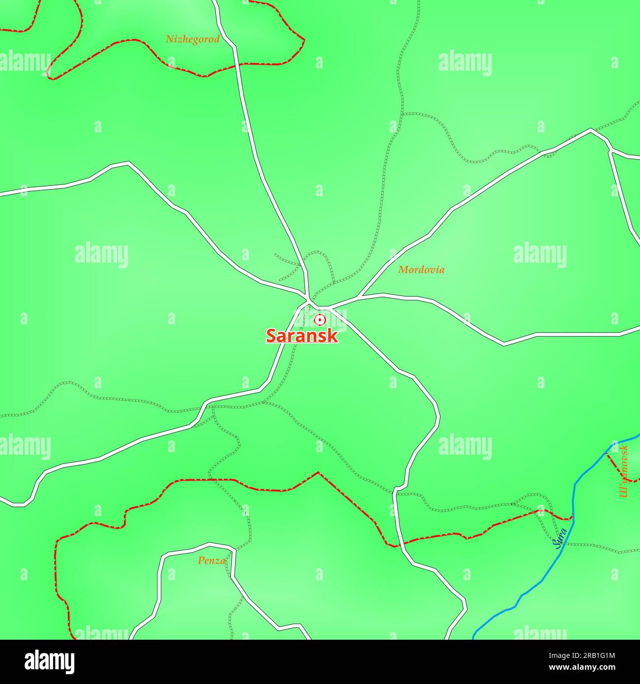Map of Saransk City in Russia Stock Photo - Alamy