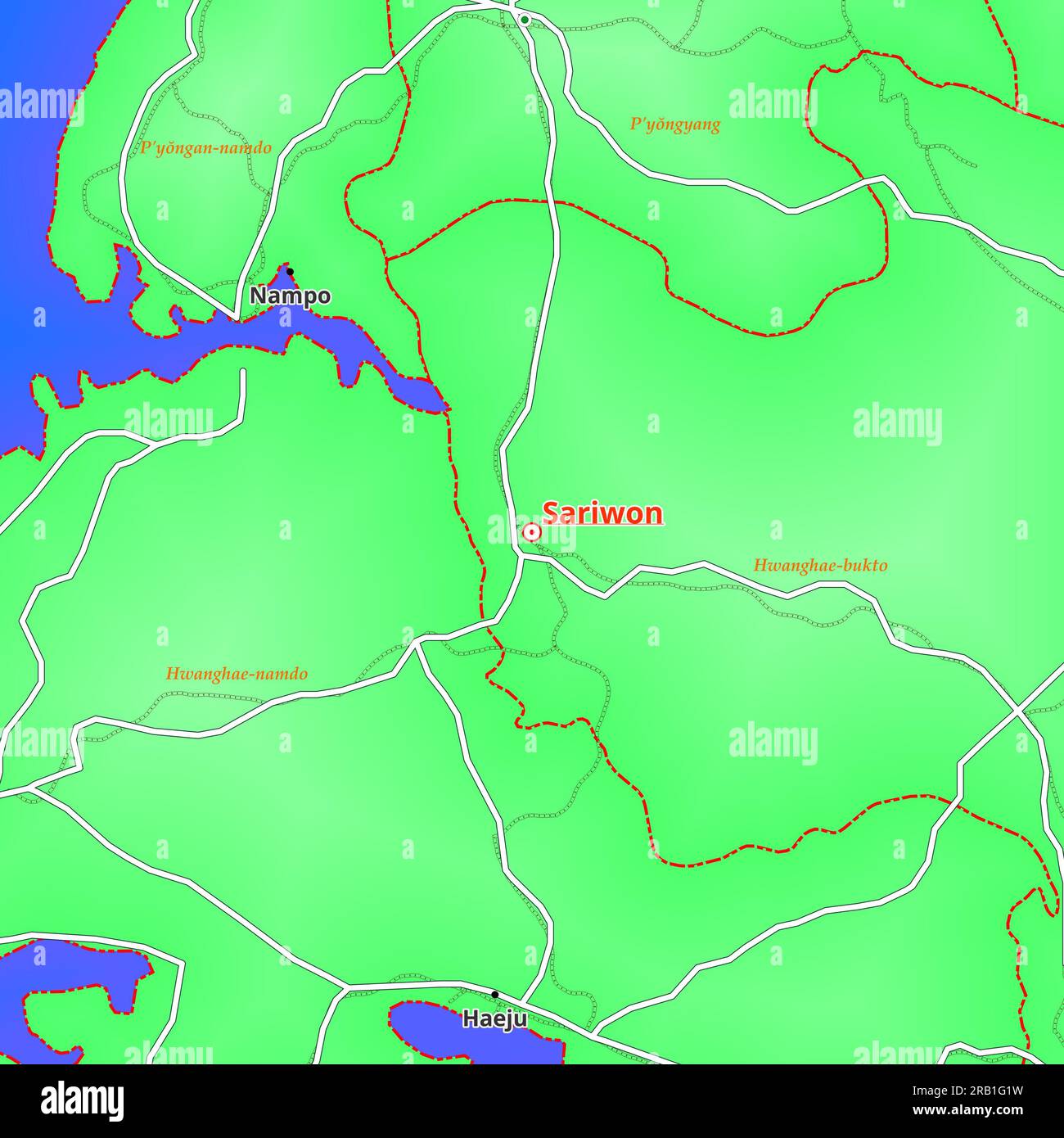 Map of Sariwon City in North Korea Stock Photo - Alamy