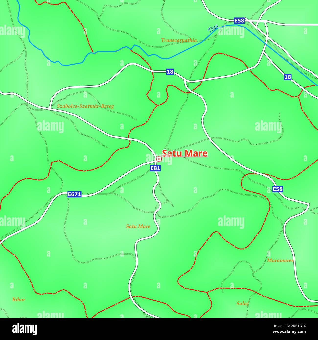 Printable romania map hi-res stock photography and images - Alamy