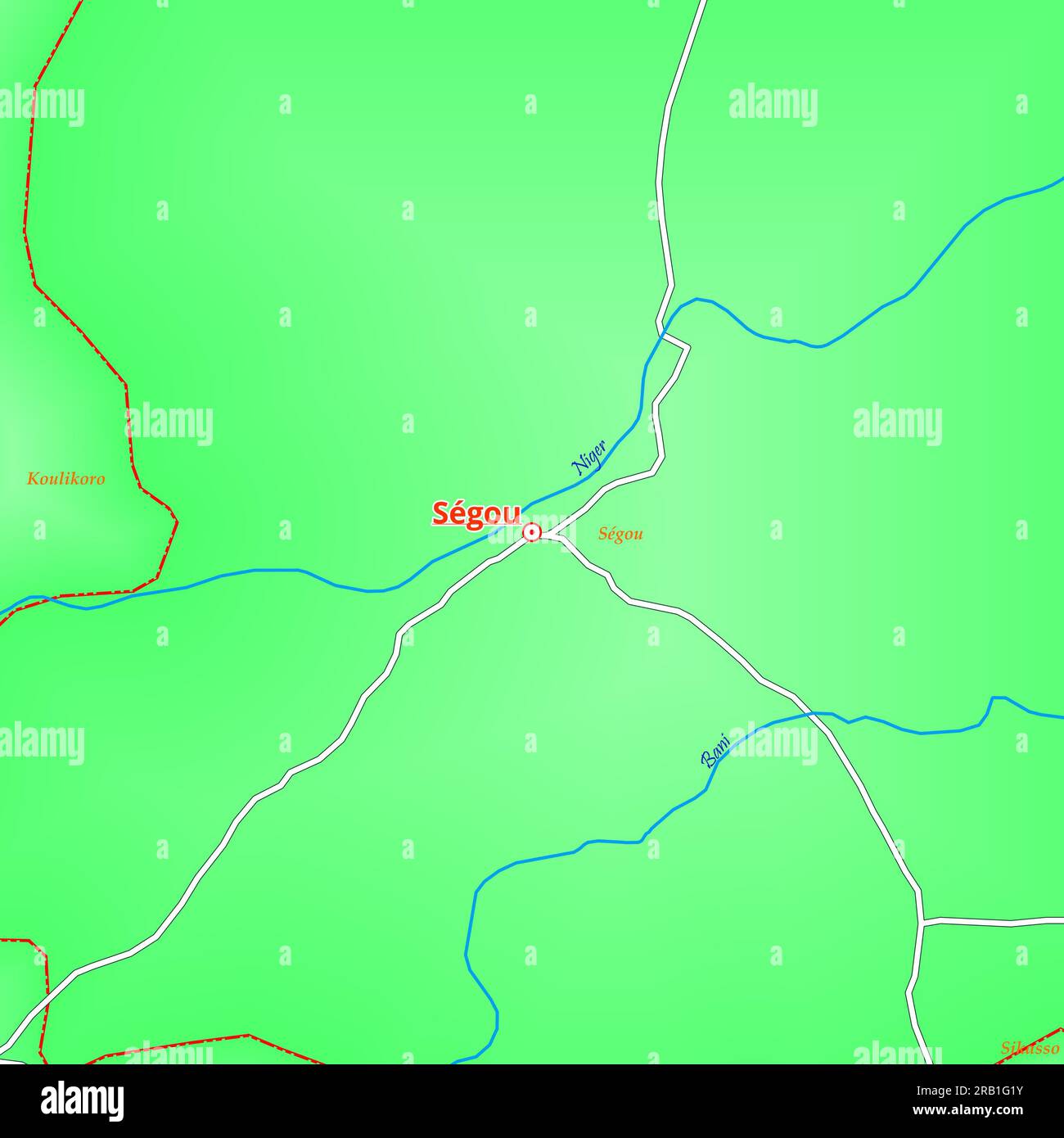 Map of Ségou City in Mali Stock Photo - Alamy