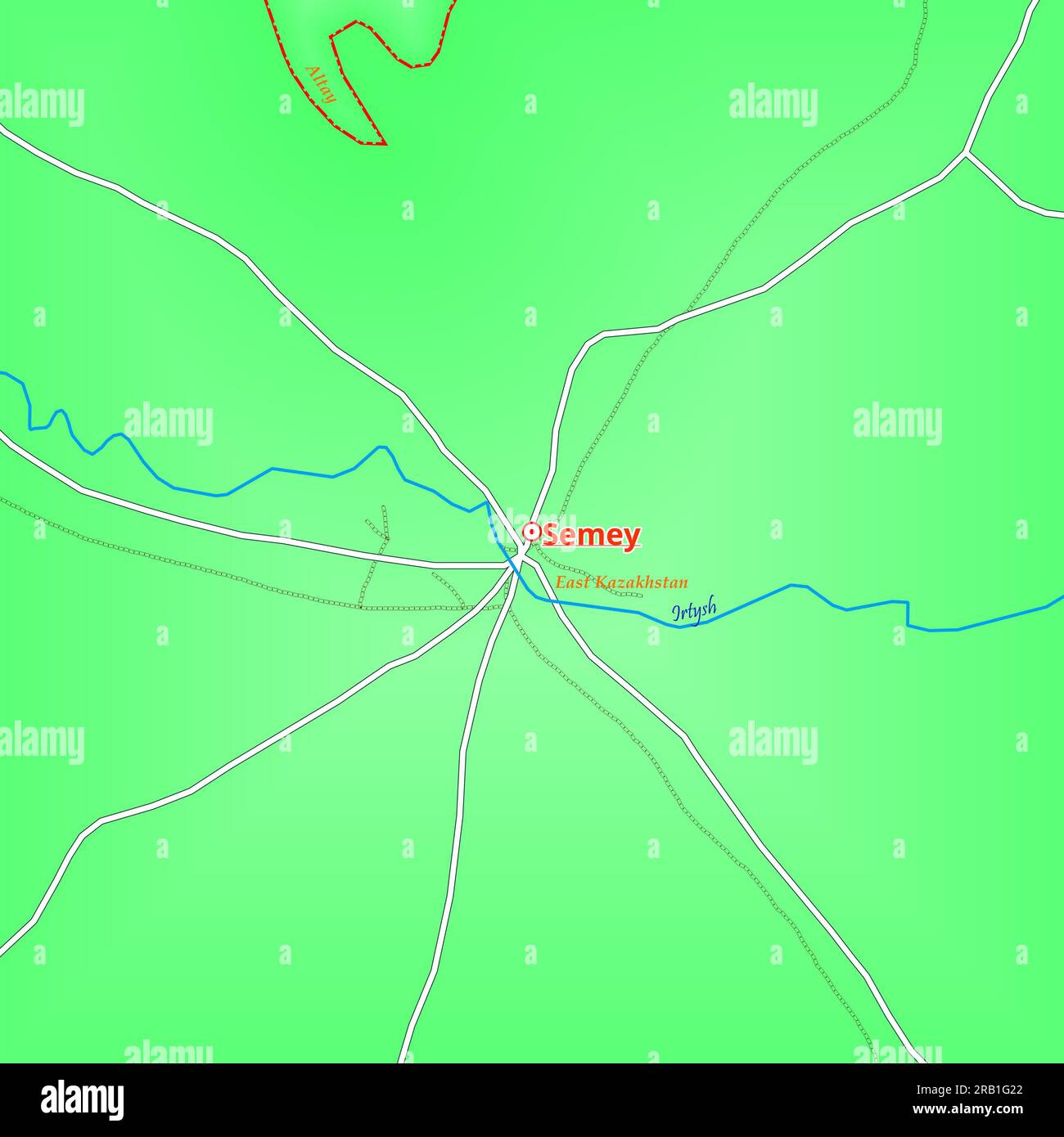 Map of Semey City in Kazakhstan Stock Photo - Alamy