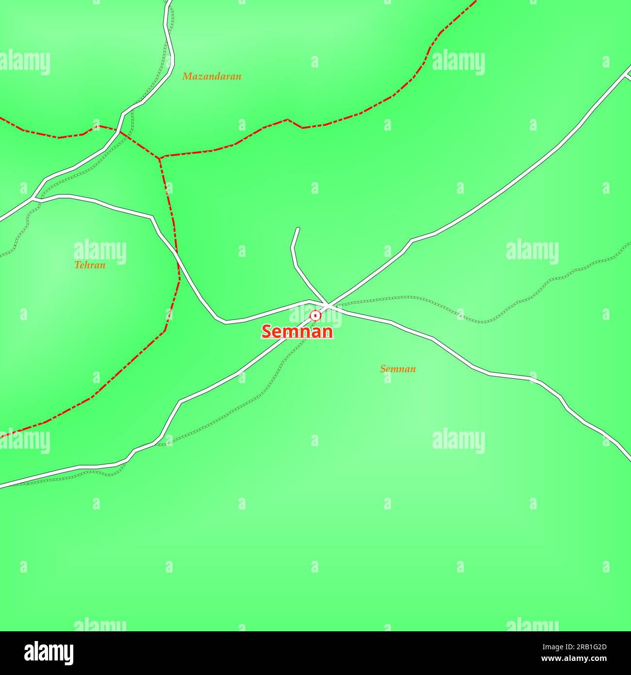 Map of Semnan City in Iran Stock Photo - Alamy