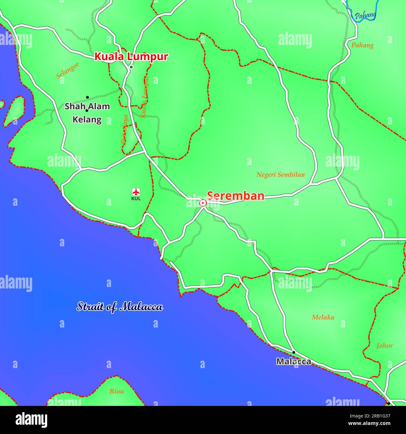 Map of Seremban City in Malaysia Stock Photo - Alamy