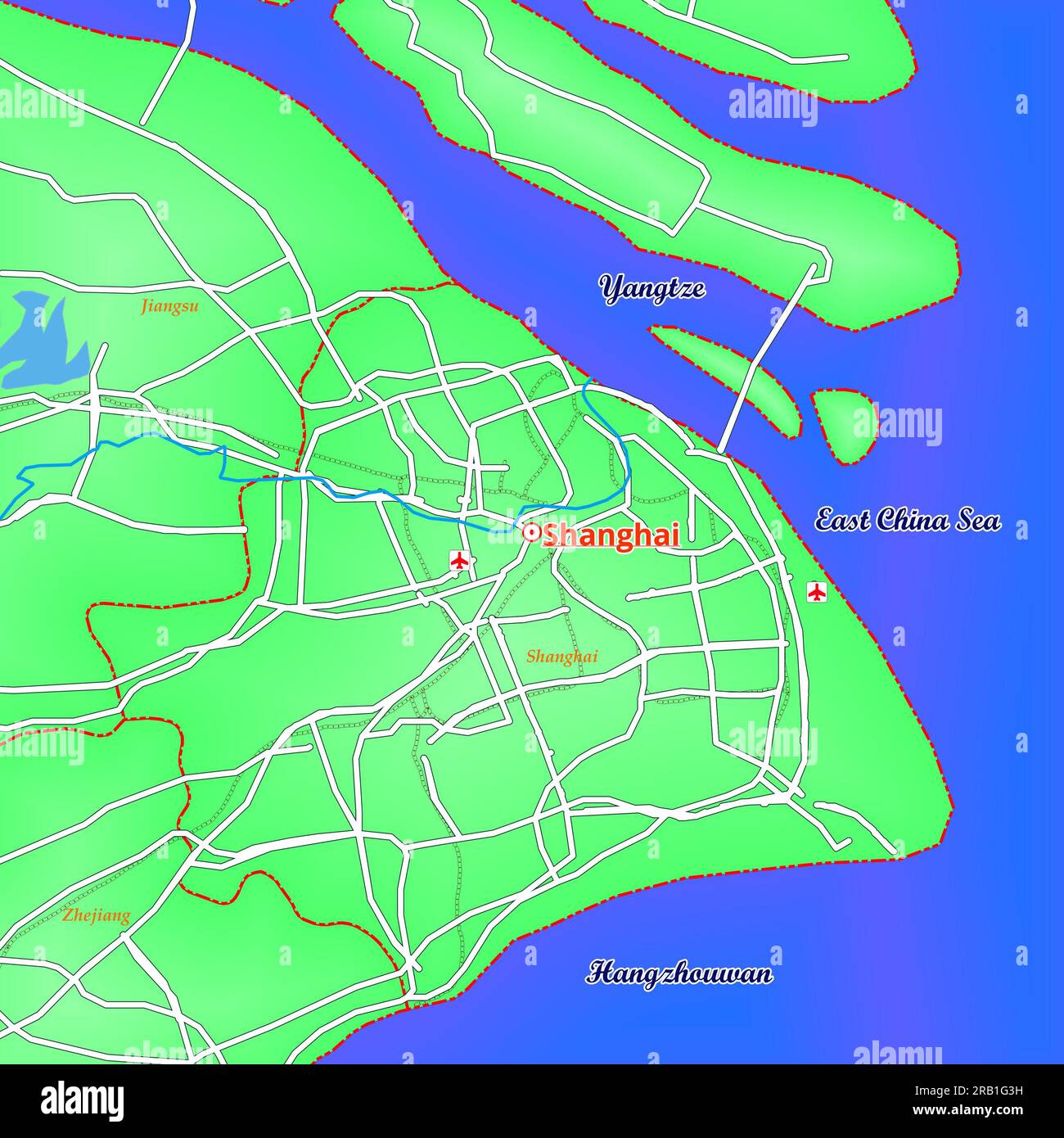 Map of Shanghai City in China Stock Photo - Alamy