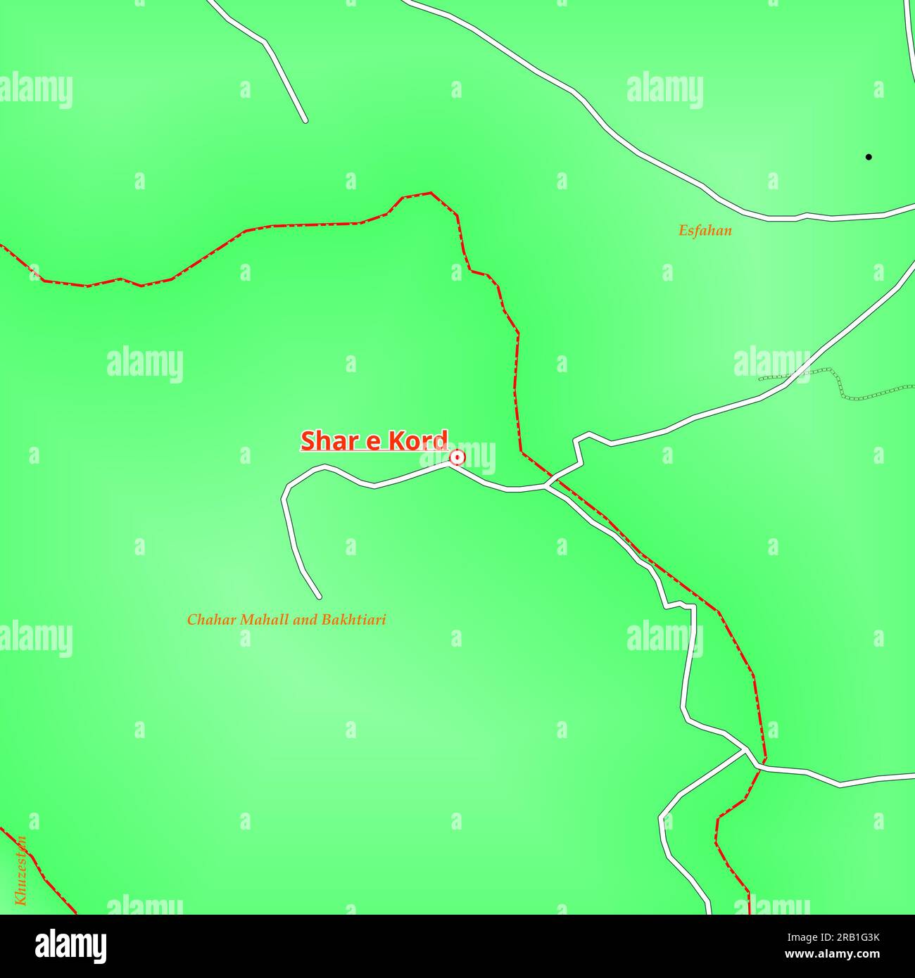 Map of Shar e Kord City in Iran Stock Photo - Alamy