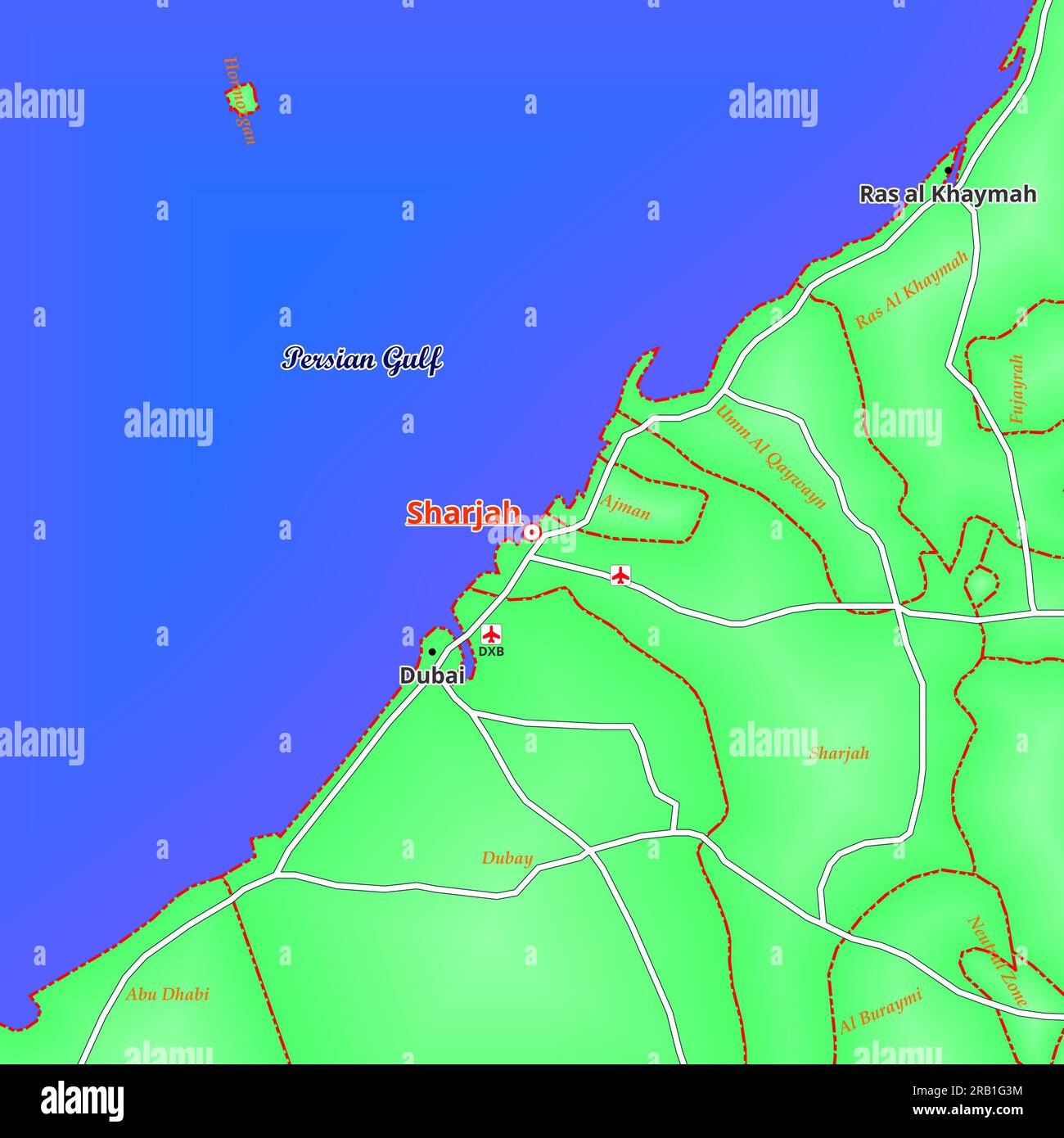 Map of sharjah hi-res stock photography and images - Alamy
