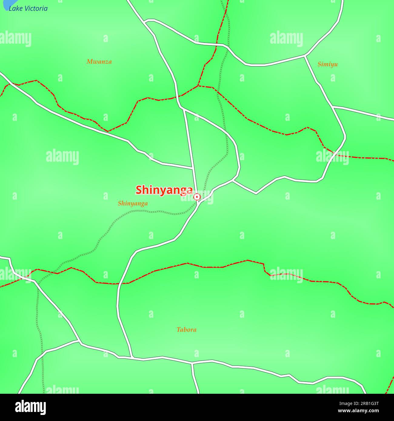 Map of Shinyanga City in Tanzania Stock Photo - Alamy