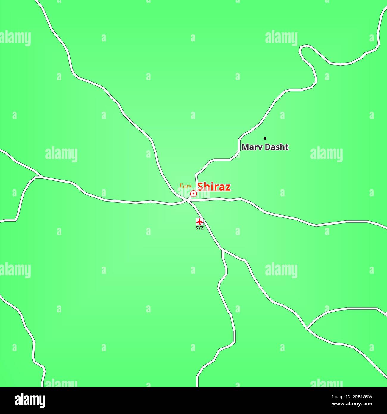 Map of Shiraz City in Iran Stock Photo - Alamy