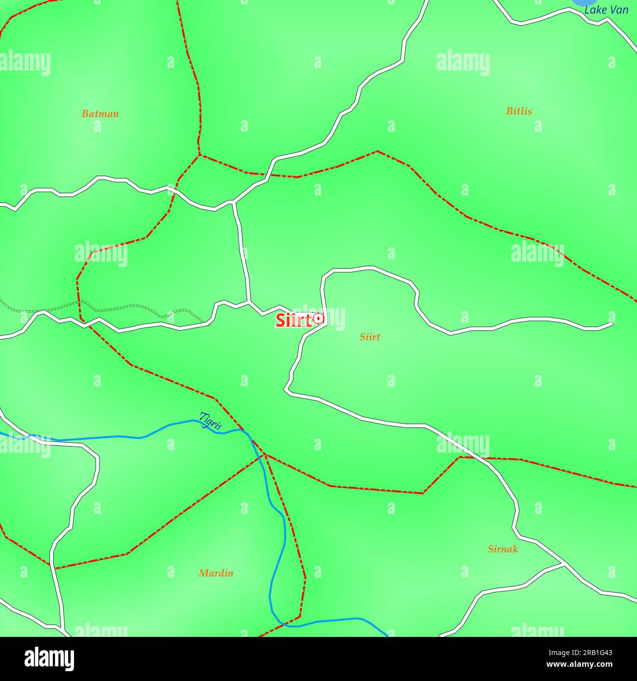 Map of Siirt City in Turkey Stock Photo - Alamy