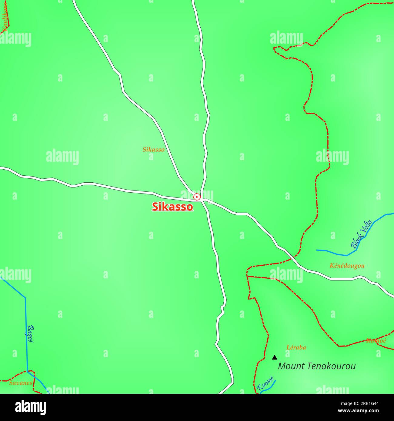 Map of Sikasso City in Mali Stock Photo - Alamy