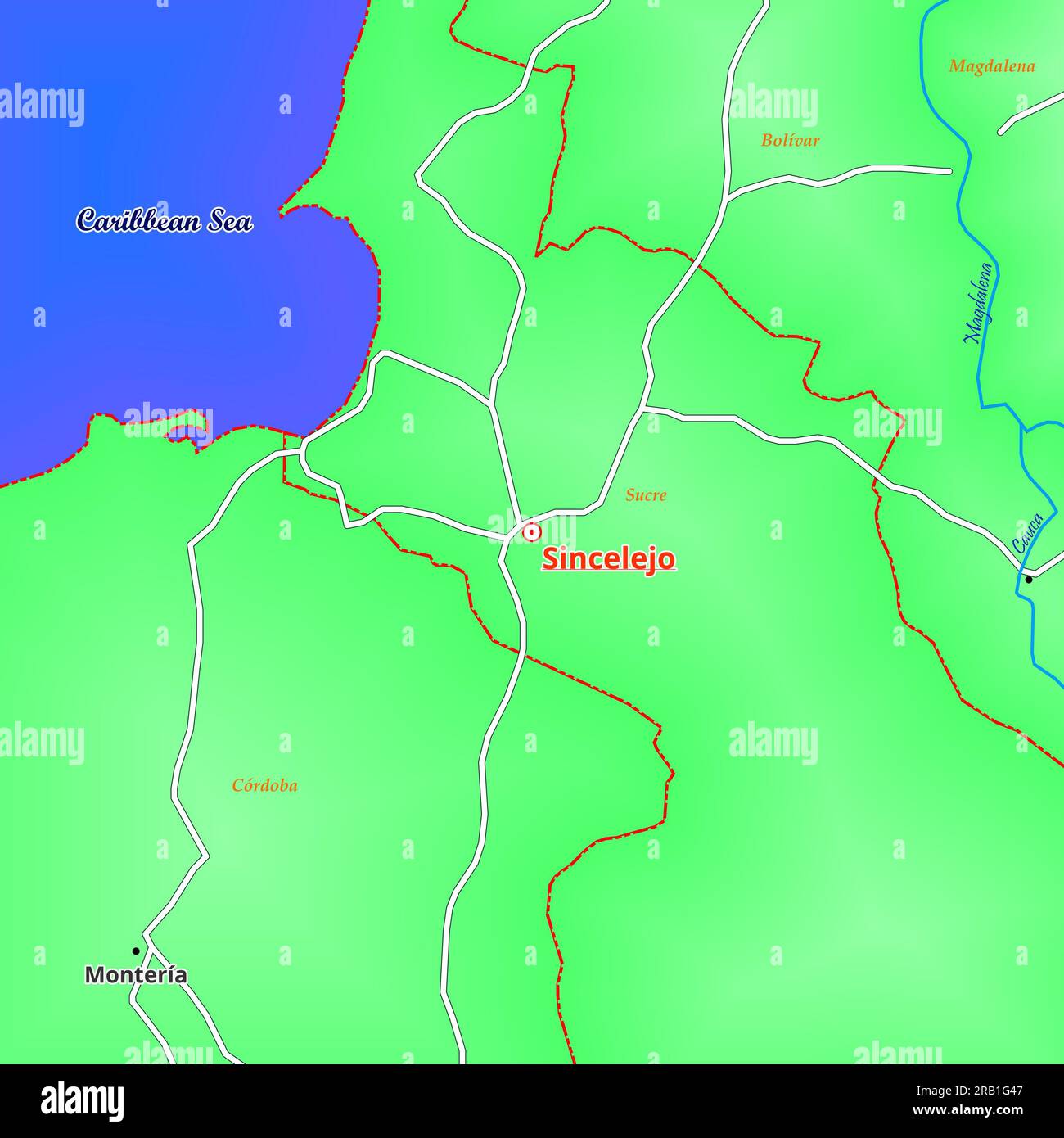 Map of Sincelejo City in Colombia Stock Photo - Alamy