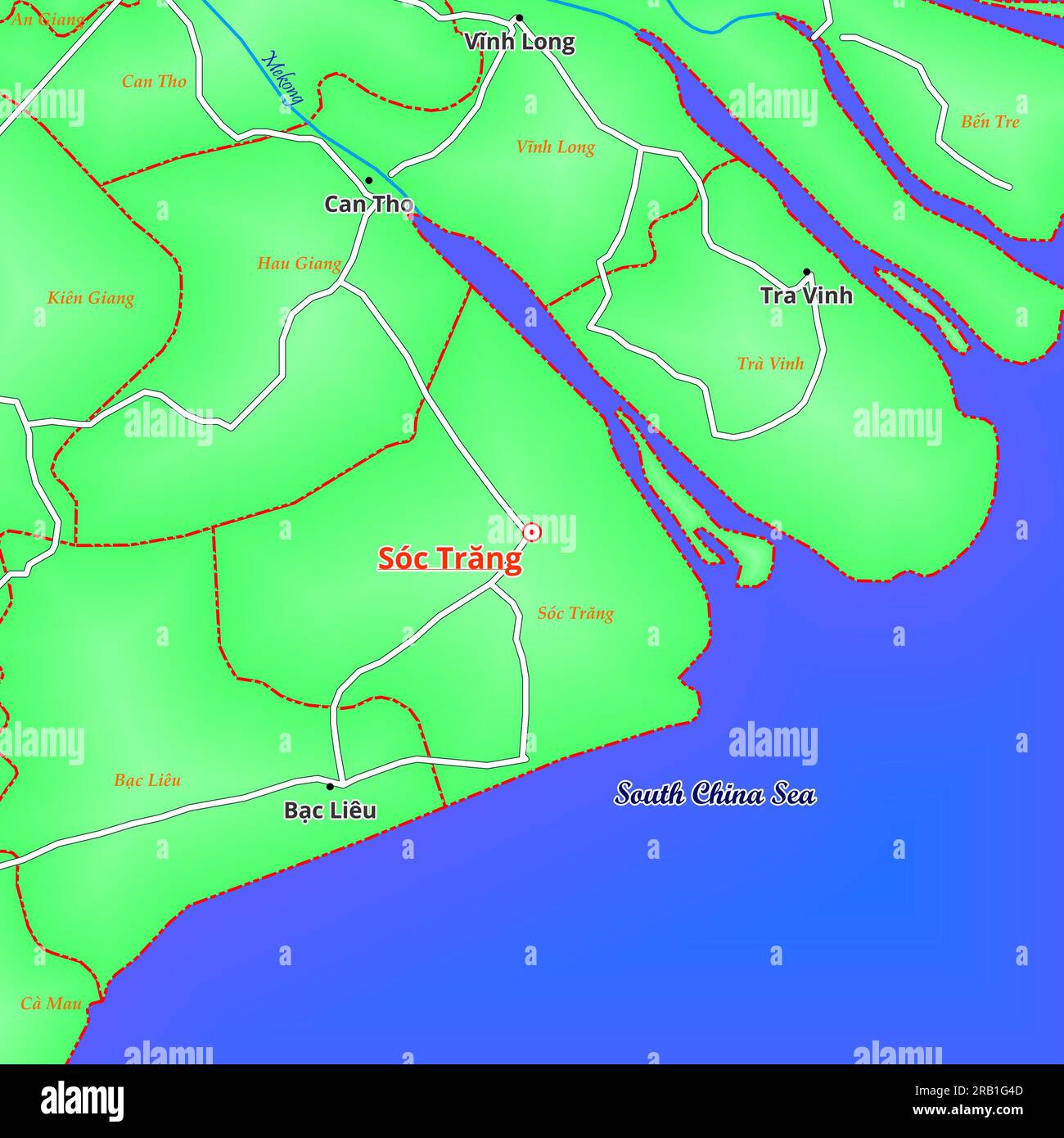 Map of Sóc Trăng City in Vietnam Stock Photo - Alamy