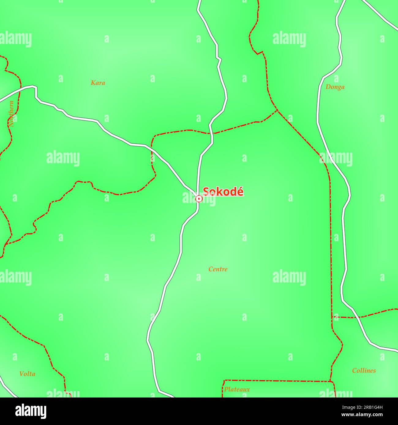 Map of Sokodé City in Togo Stock Photo - Alamy