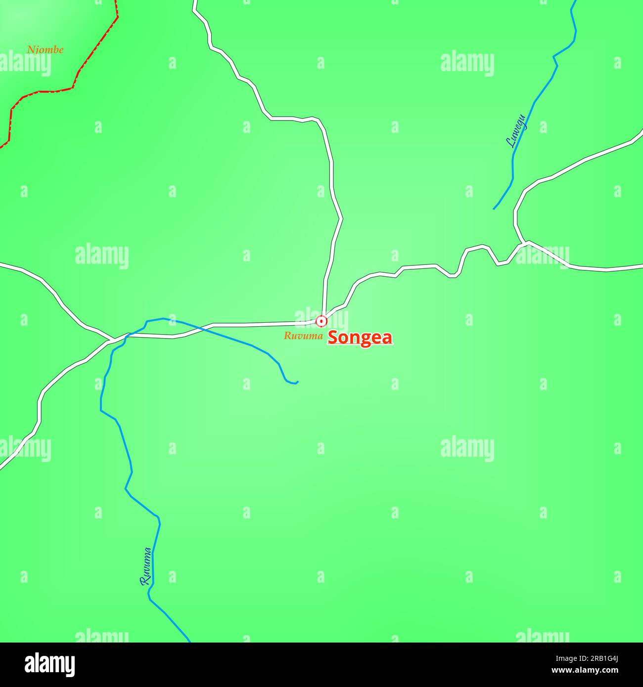 Map of Songea City in Tanzania Stock Photo - Alamy