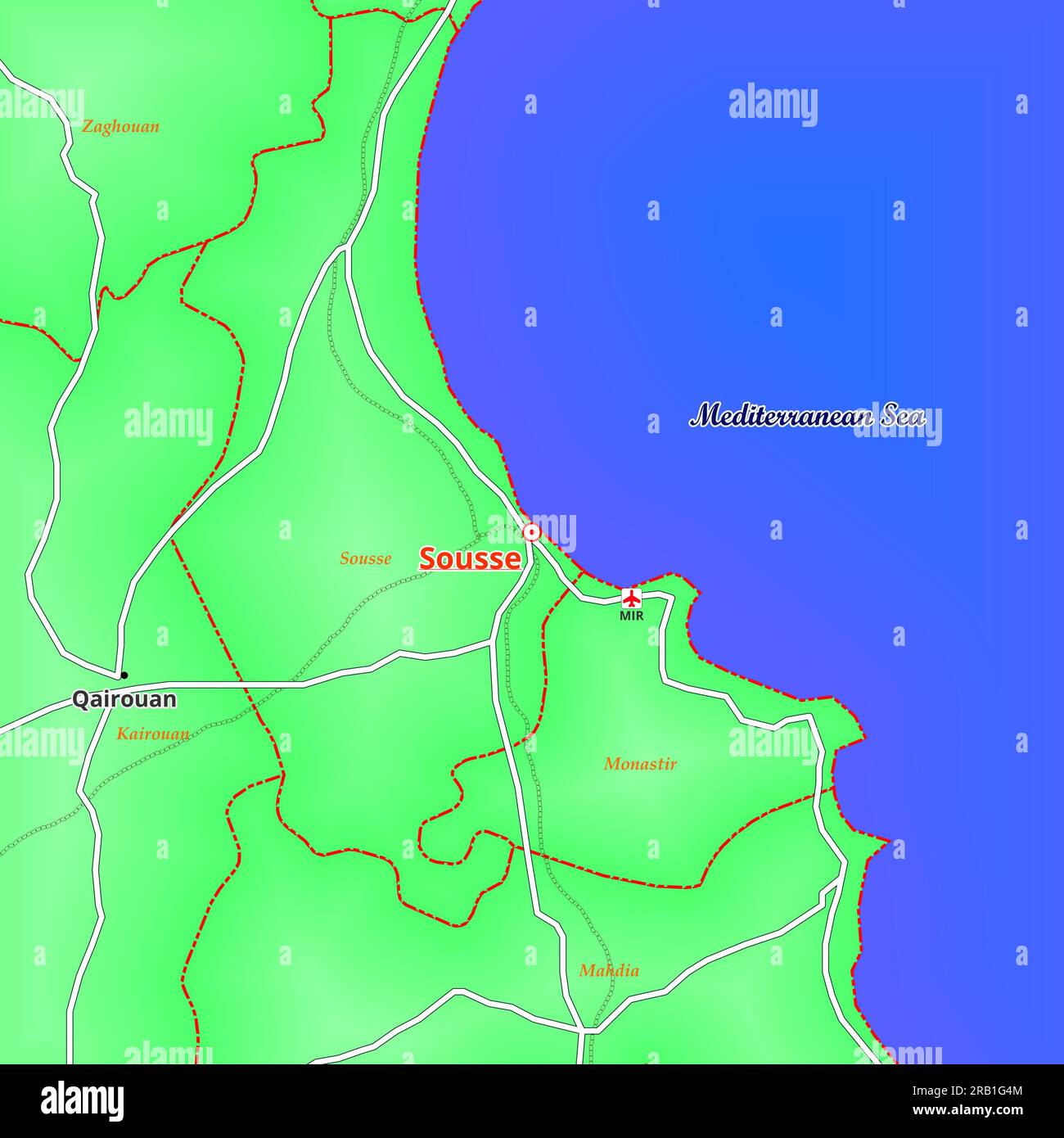 Map of Sousse City in Tunisia Stock Photo - Alamy