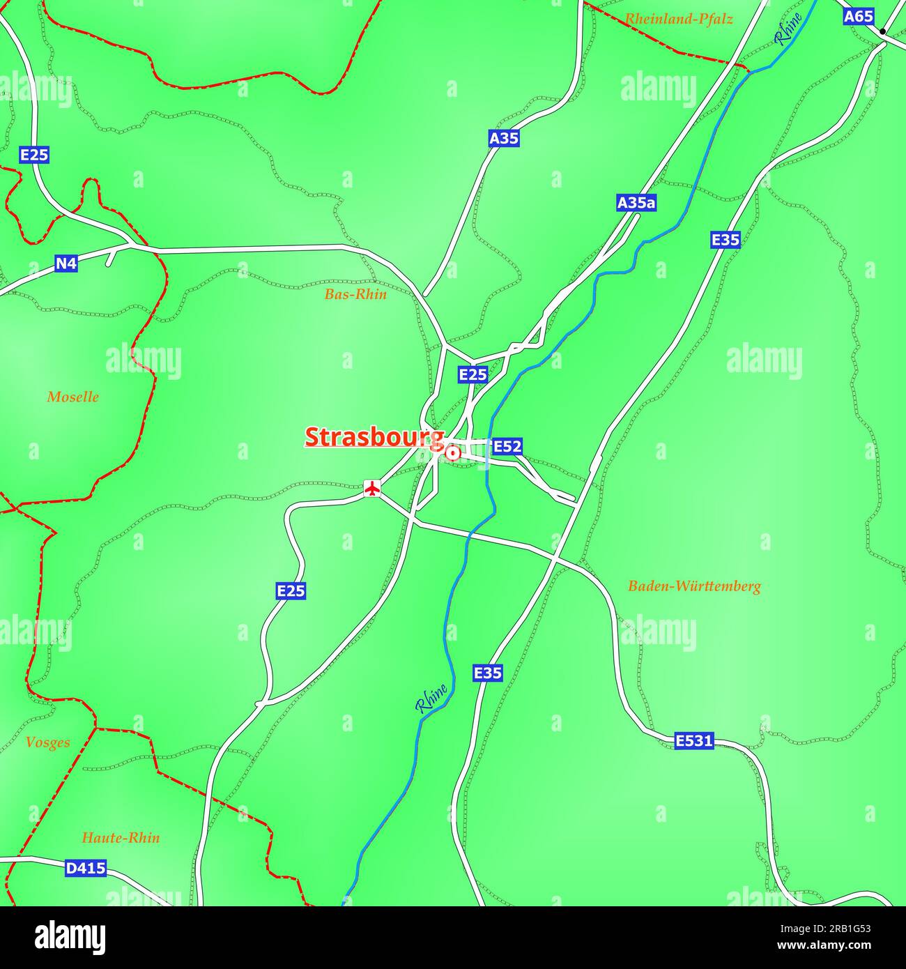 Map of Strasbourg City in France Stock Photo - Alamy