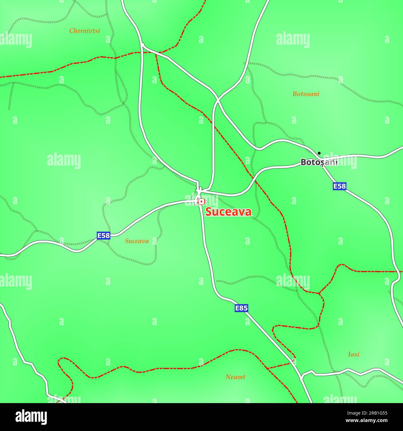 Map of Suceava City in Romania Stock Photo - Alamy