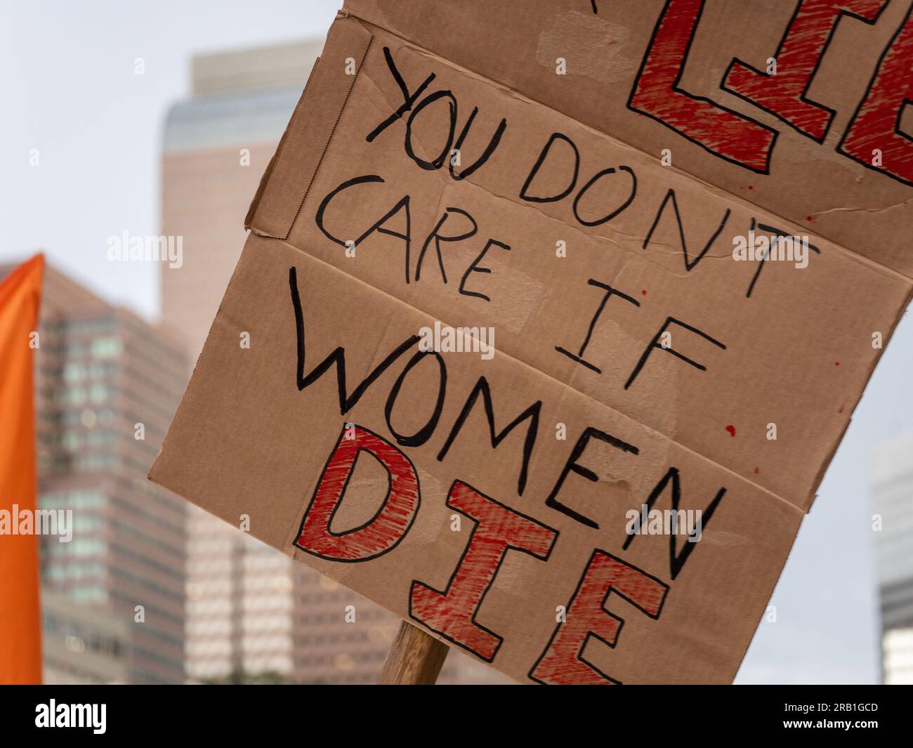 Protest signs from a protest of the overturning of roe v wade Stock ...