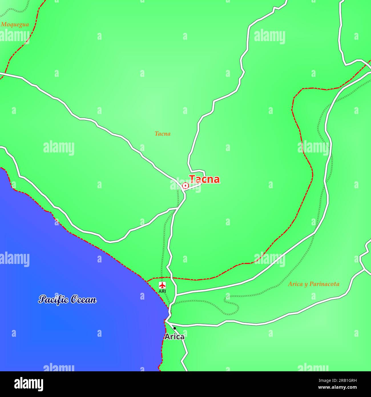 Map of Tacna City in Peru Stock Photo - Alamy