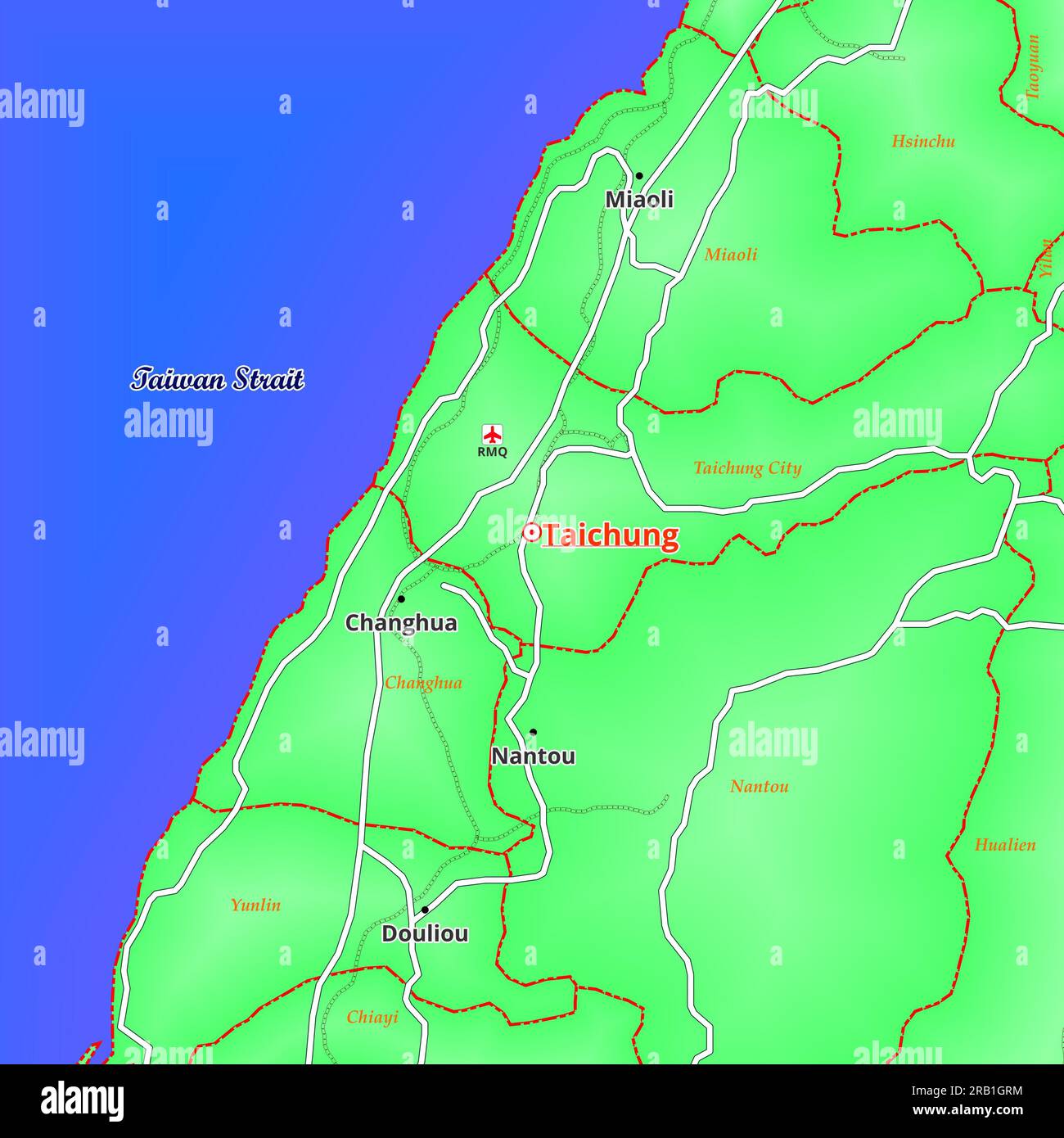 Map of Taichung City in Taiwan Stock Photo - Alamy