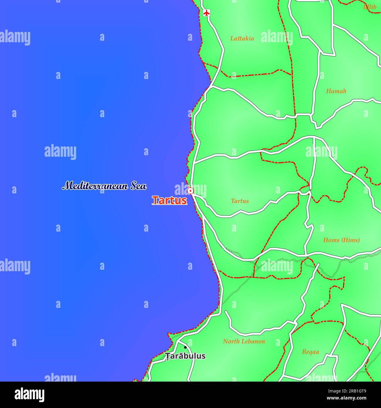 Map of Tartus City in Syria Stock Photo - Alamy