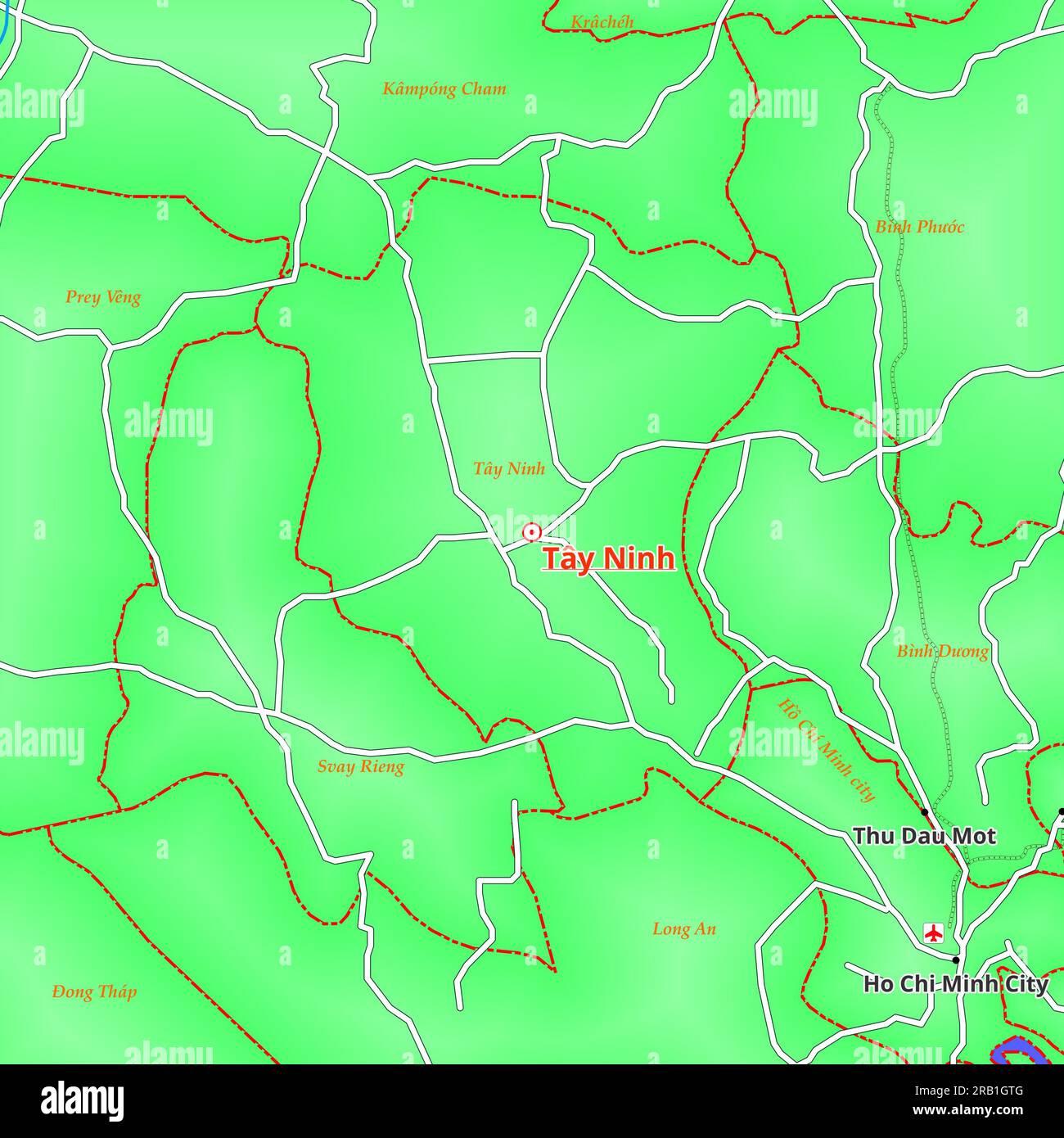 Map of Tây Ninh City in Vietnam Stock Photo - Alamy