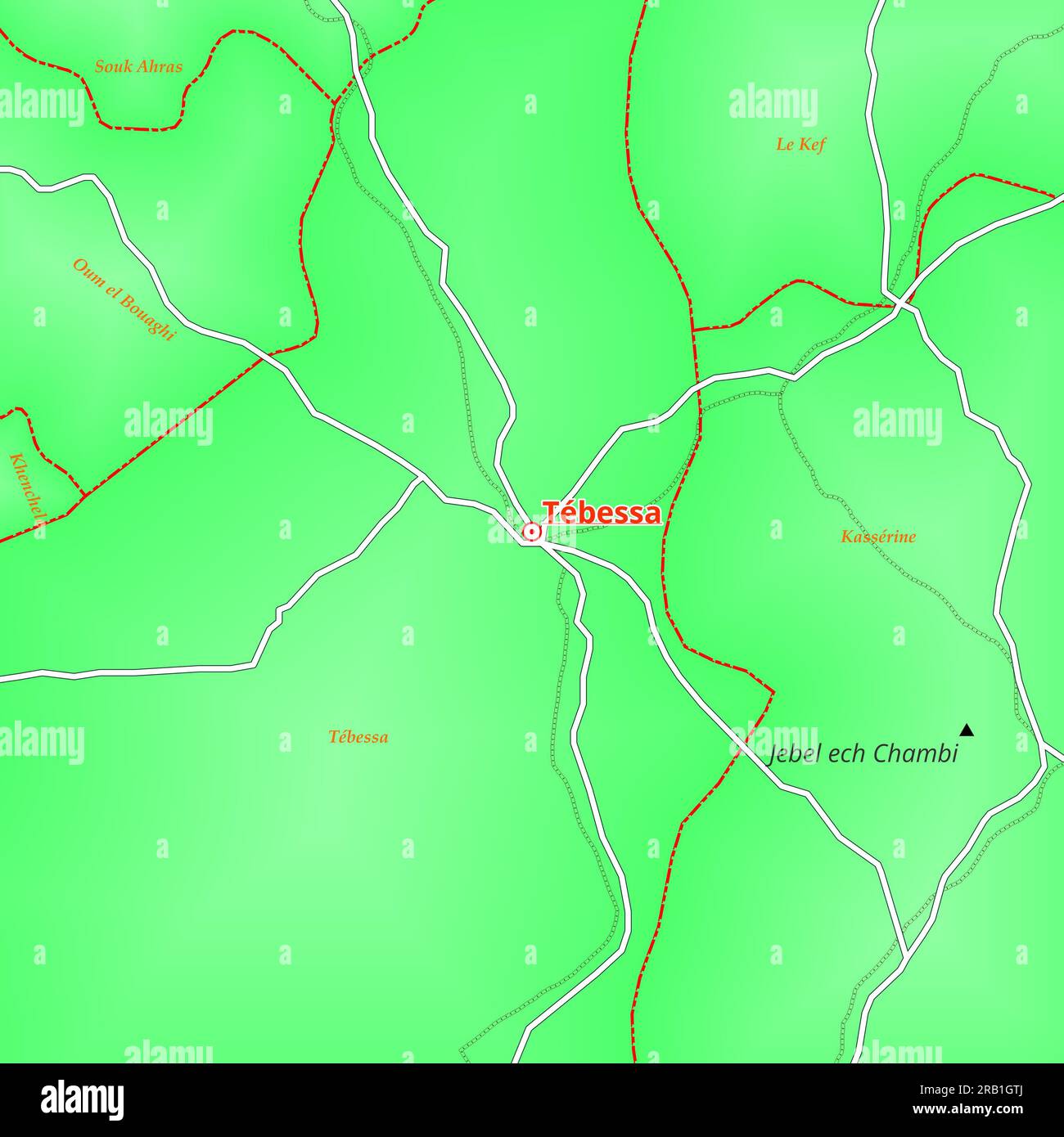 Map of Tébessa City in Algeria Stock Photo - Alamy