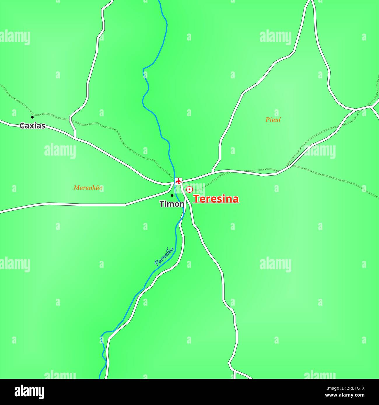 Map of Teresina City in Brazil Stock Photo - Alamy