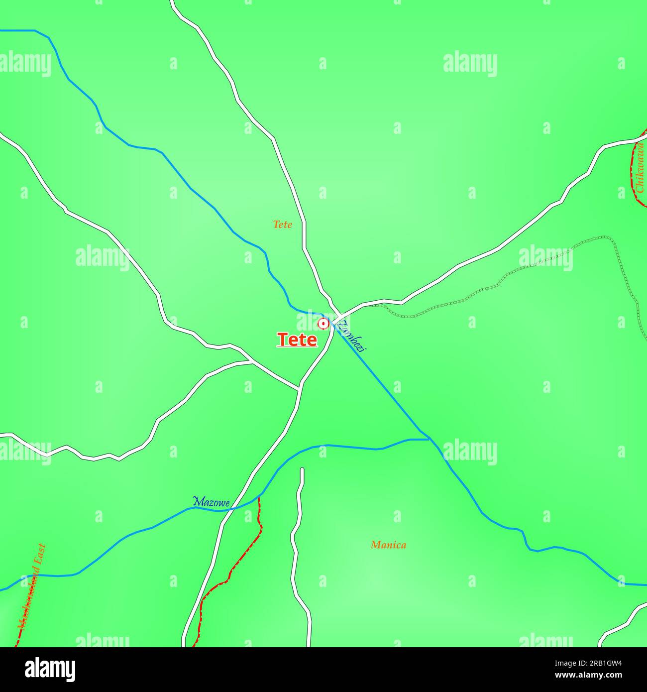 Map of Tete City in Mozambique Stock Photo - Alamy