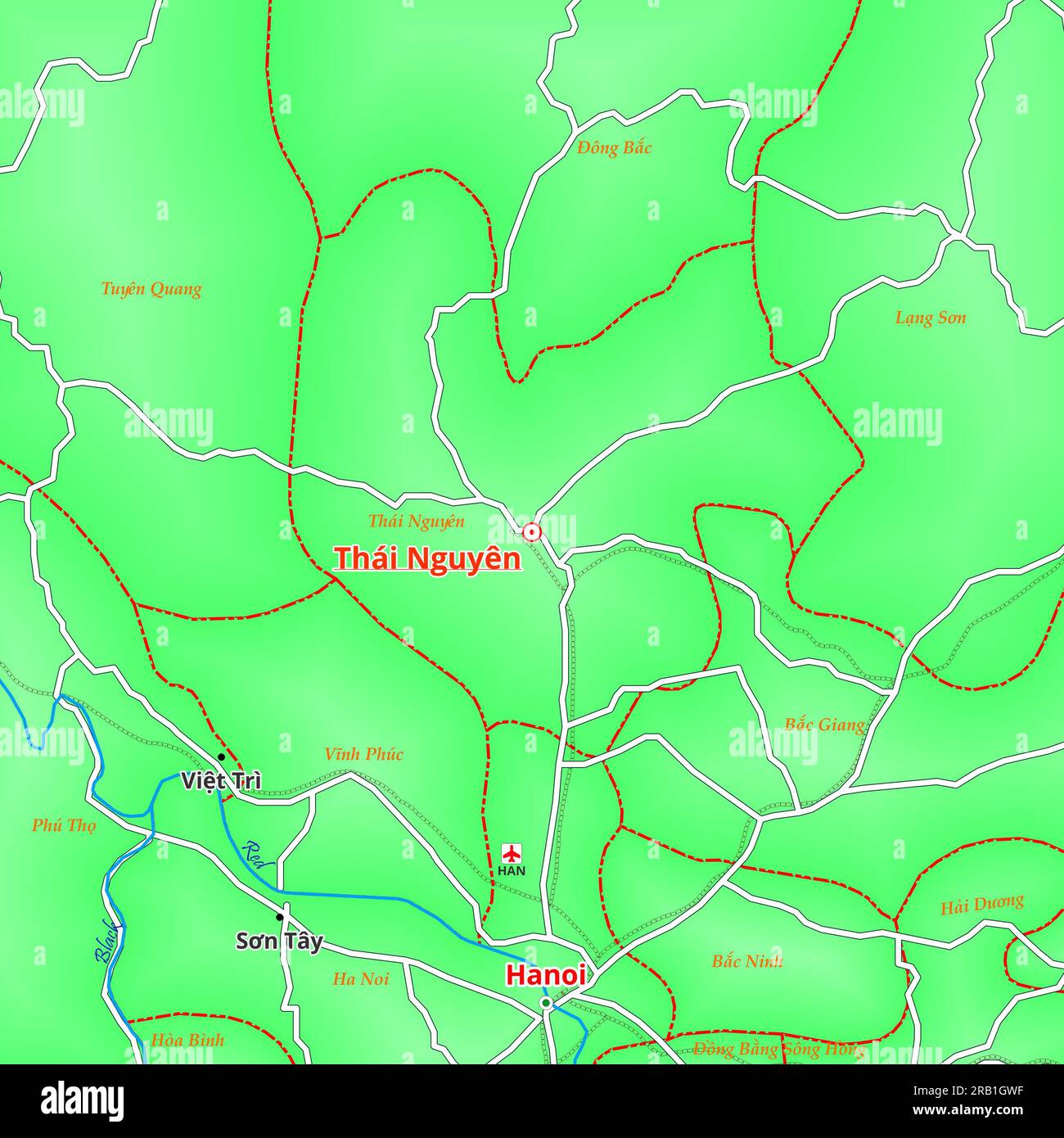 Vietnam road maps hi-res stock photography and images - Alamy