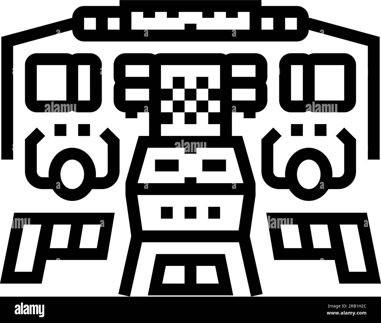avionics systems aeronautical engineer line icon vector illustration ...
