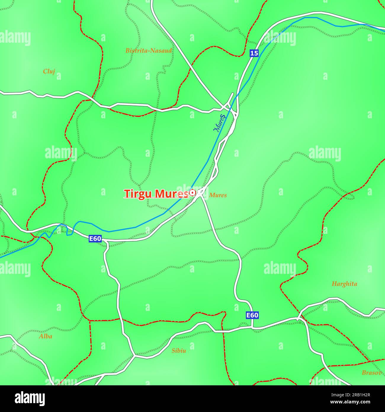 Map of Tirgu Mures City in Romania Stock Photo - Alamy