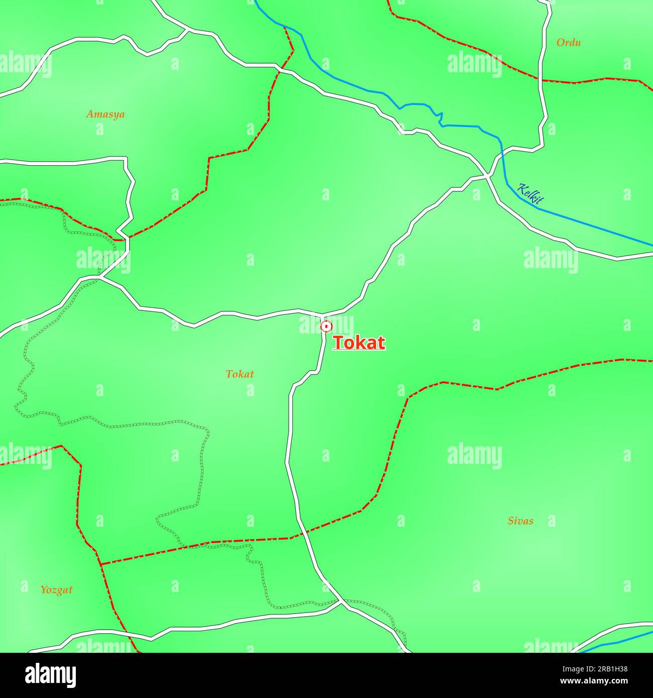 Map of Tokat City in Turkey Stock Photo - Alamy