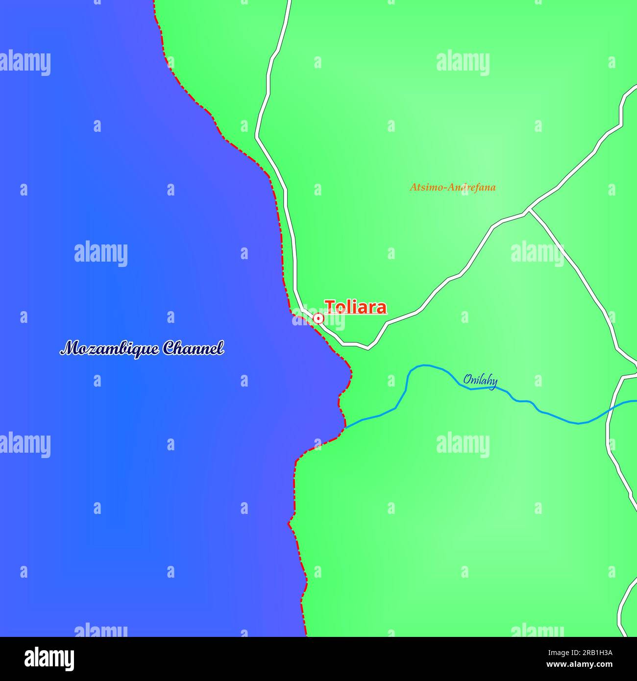 Map of Toliara City in Madagascar Stock Photo - Alamy