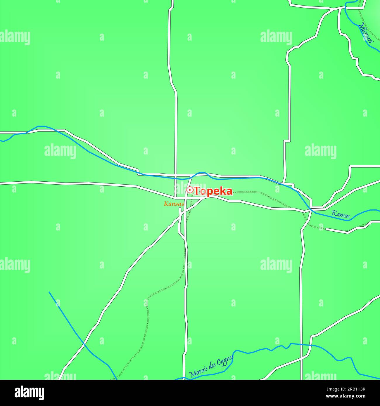 Topeka map hi-res stock photography and images - Alamy