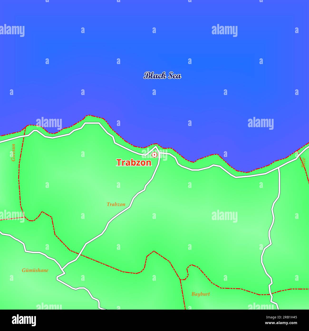 Map of Trabzon City in Turkey Stock Photo - Alamy