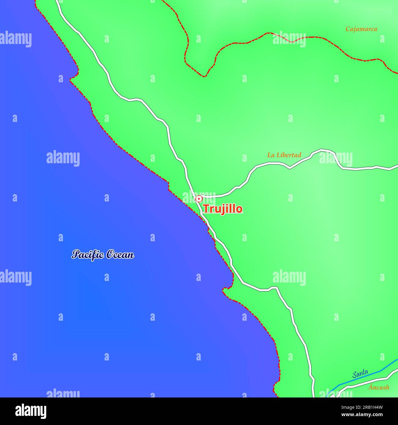 Peru highway map hi-res stock photography and images - Alamy